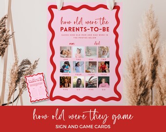 How Old Were the Parents to Be, Baby Shower Game Template, How Old Was ...