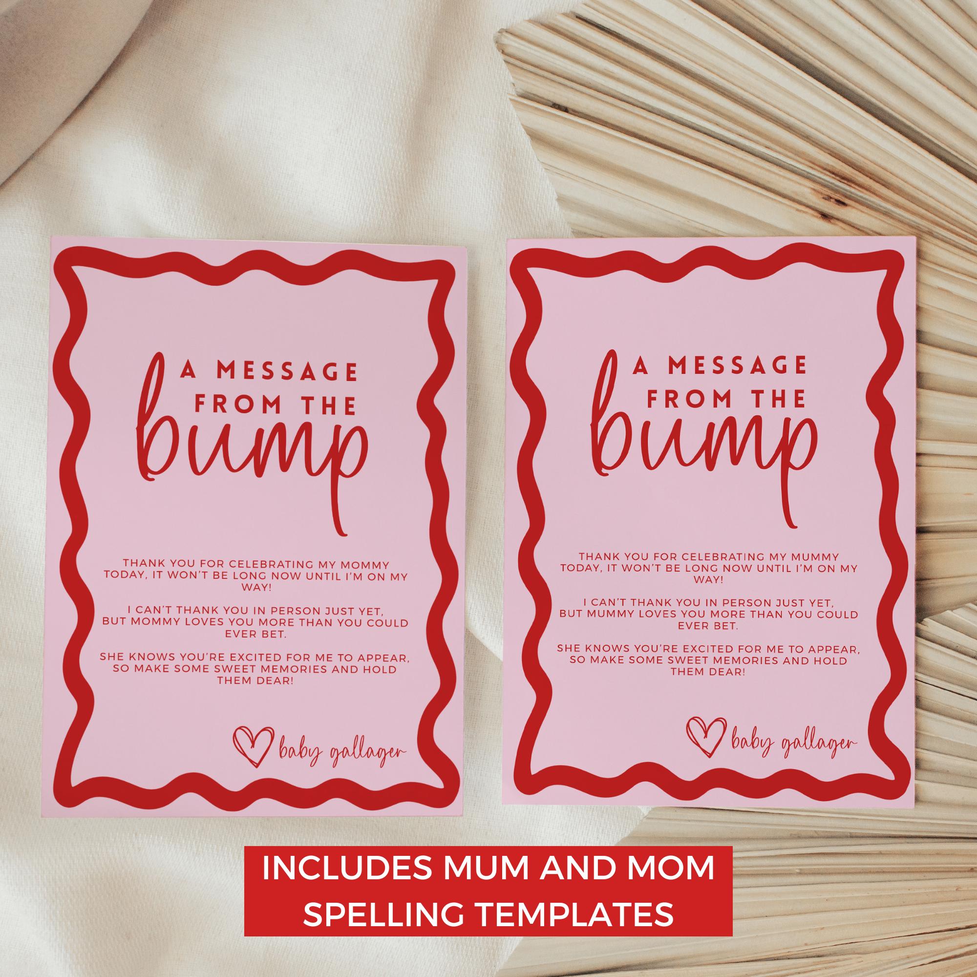Wavy Retro Border Message From the Bump Baby Sign, Template Editable ...