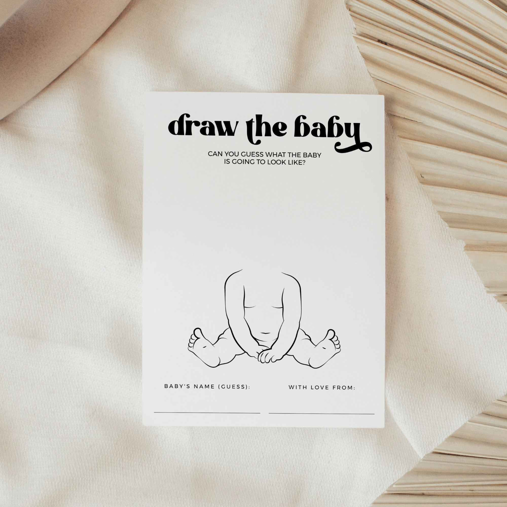 Draw the Baby Game Baby Shower Game Modern Design, Gender Neutral, Fun ...