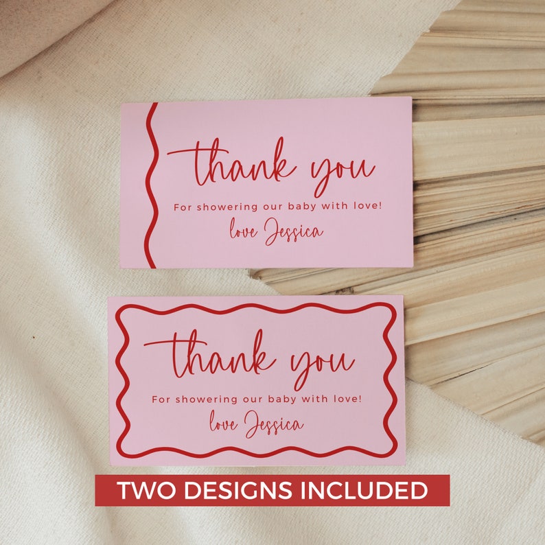 Wave Border Template Thank You Cards, Printable Baby Shower, Bridal ...