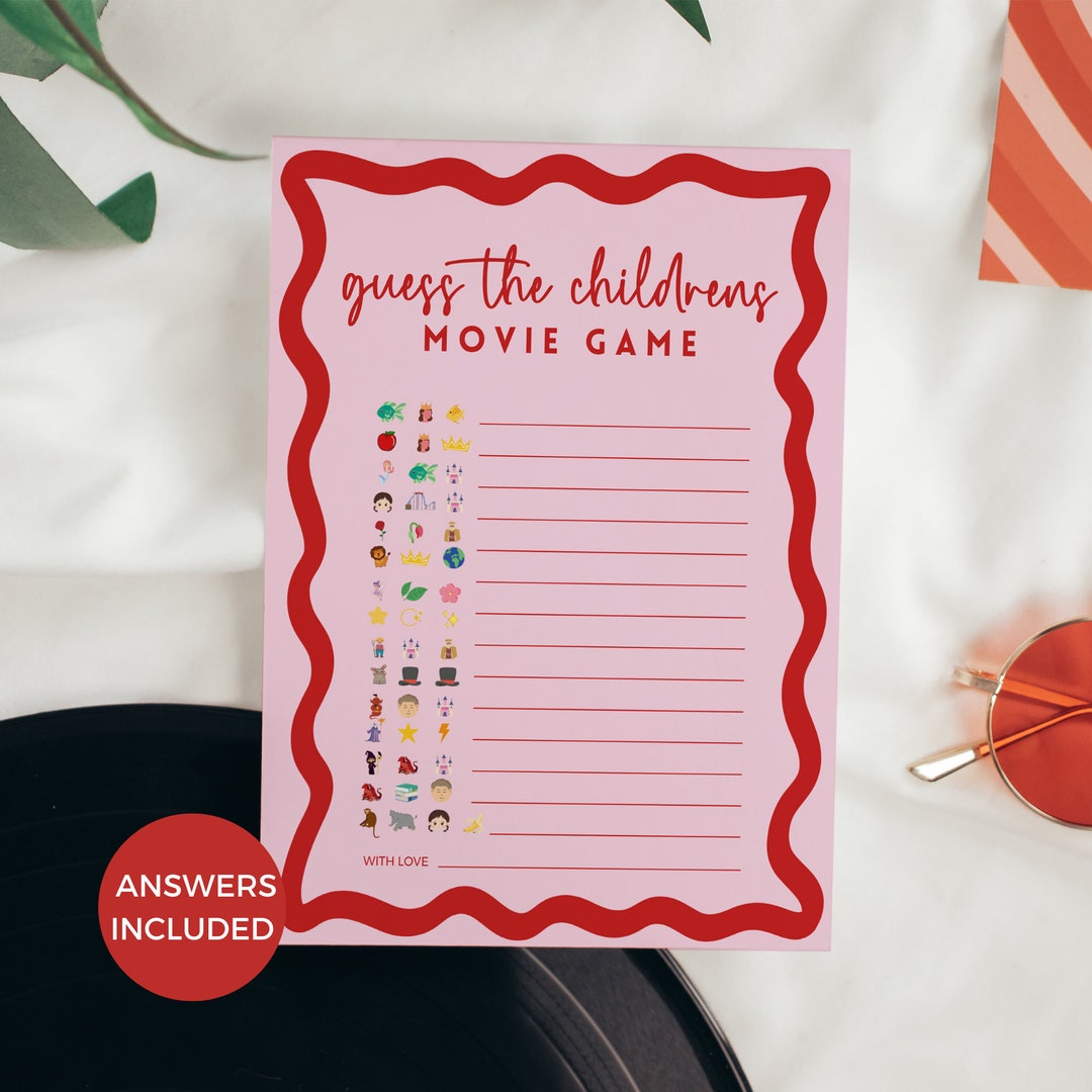 Guess the Children's Movie Game Baby Shower Retro Pink - Etsy