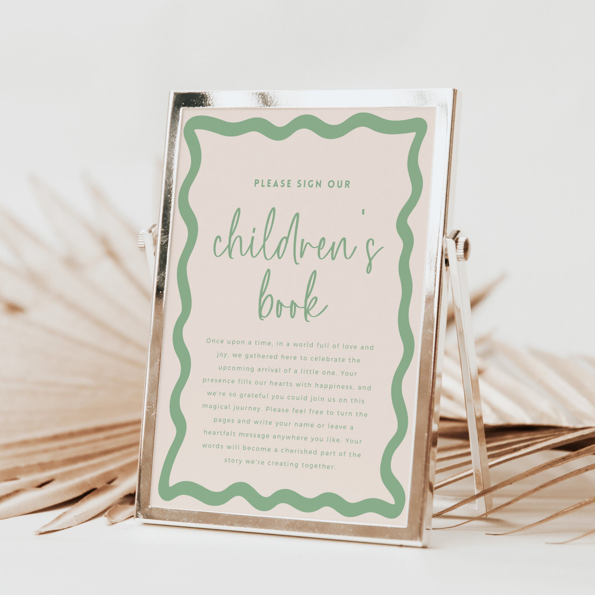 Please Sign Our Childrens Book Sign, Wavy Retro Border Template ...