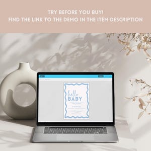 Late Night Diapers Note Sign, Boho Blue Beige Wavy Hand Drawn Retro ...