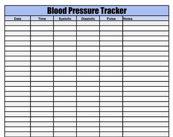 Printable Blood Pressure Tracker and Heart Rate Log - Etsy