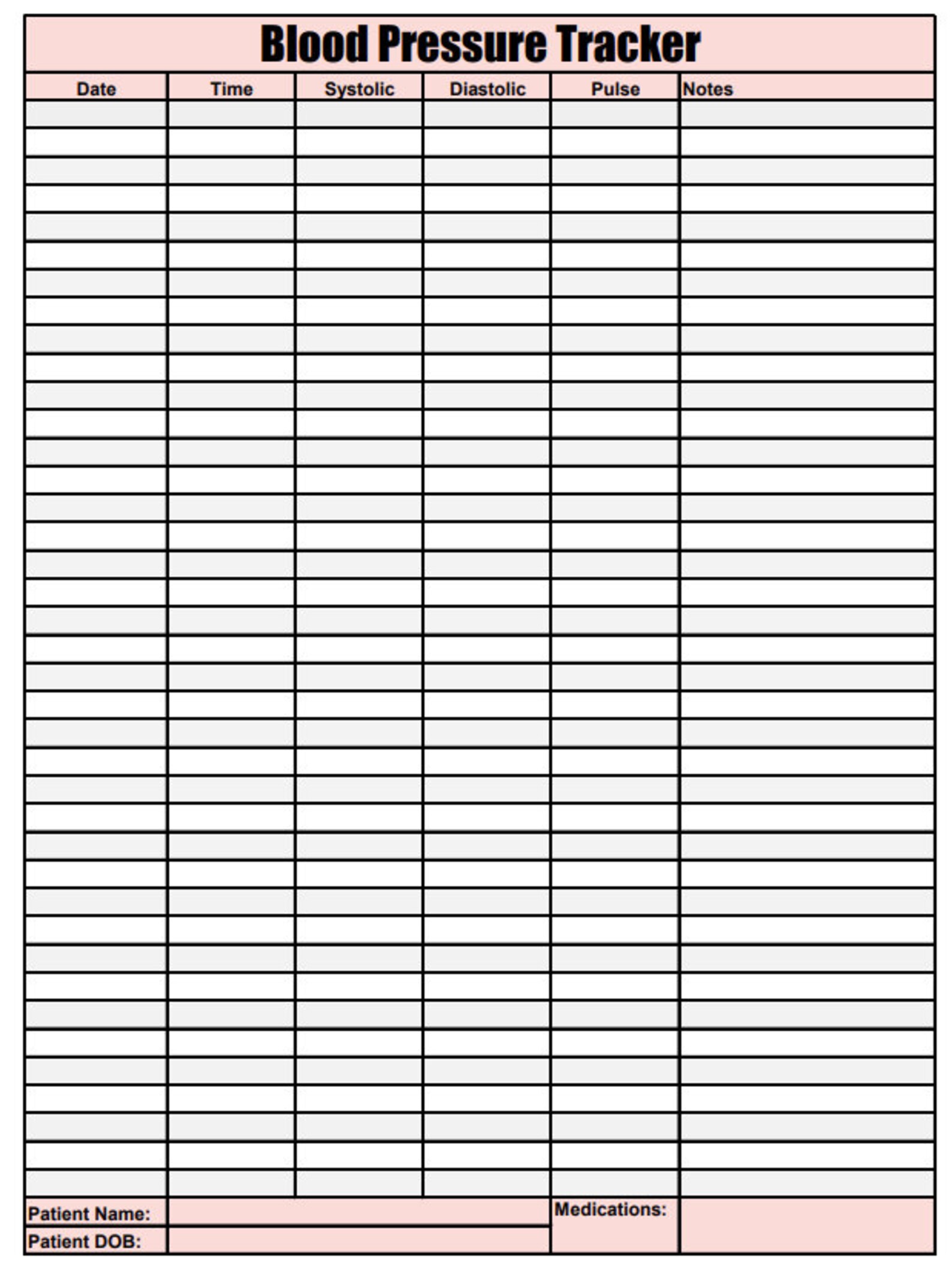 5 Pack Printable Blood Pressure Tracker and Heart Rate Log - Etsy