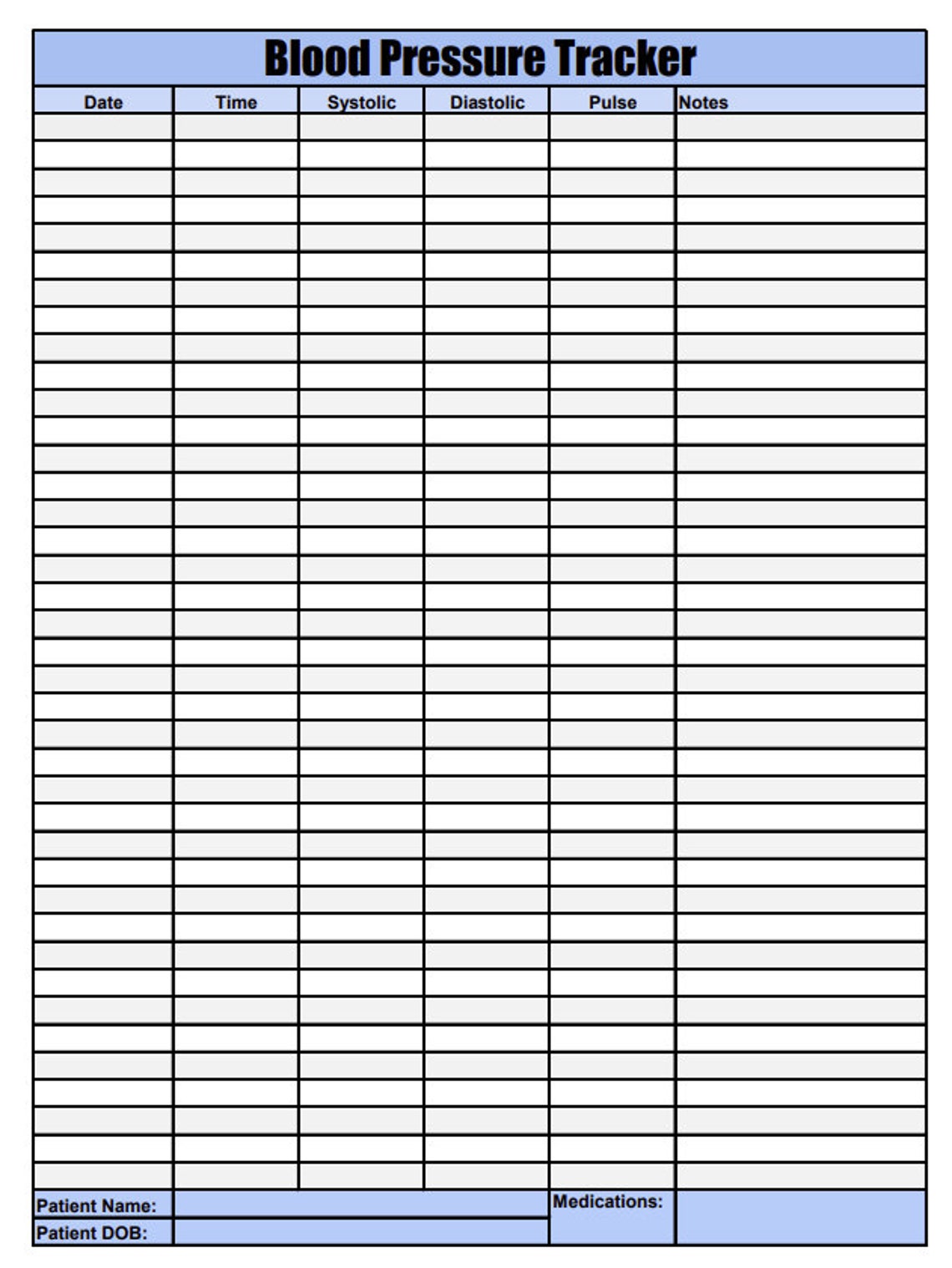 5 Pack Printable Blood Pressure Tracker and Heart Rate Log - Etsy