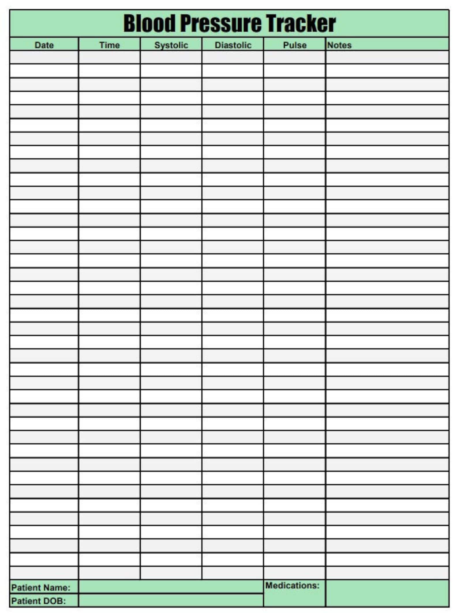 Printable Blood Pressure Tracker and Heart Rate Log - Etsy
