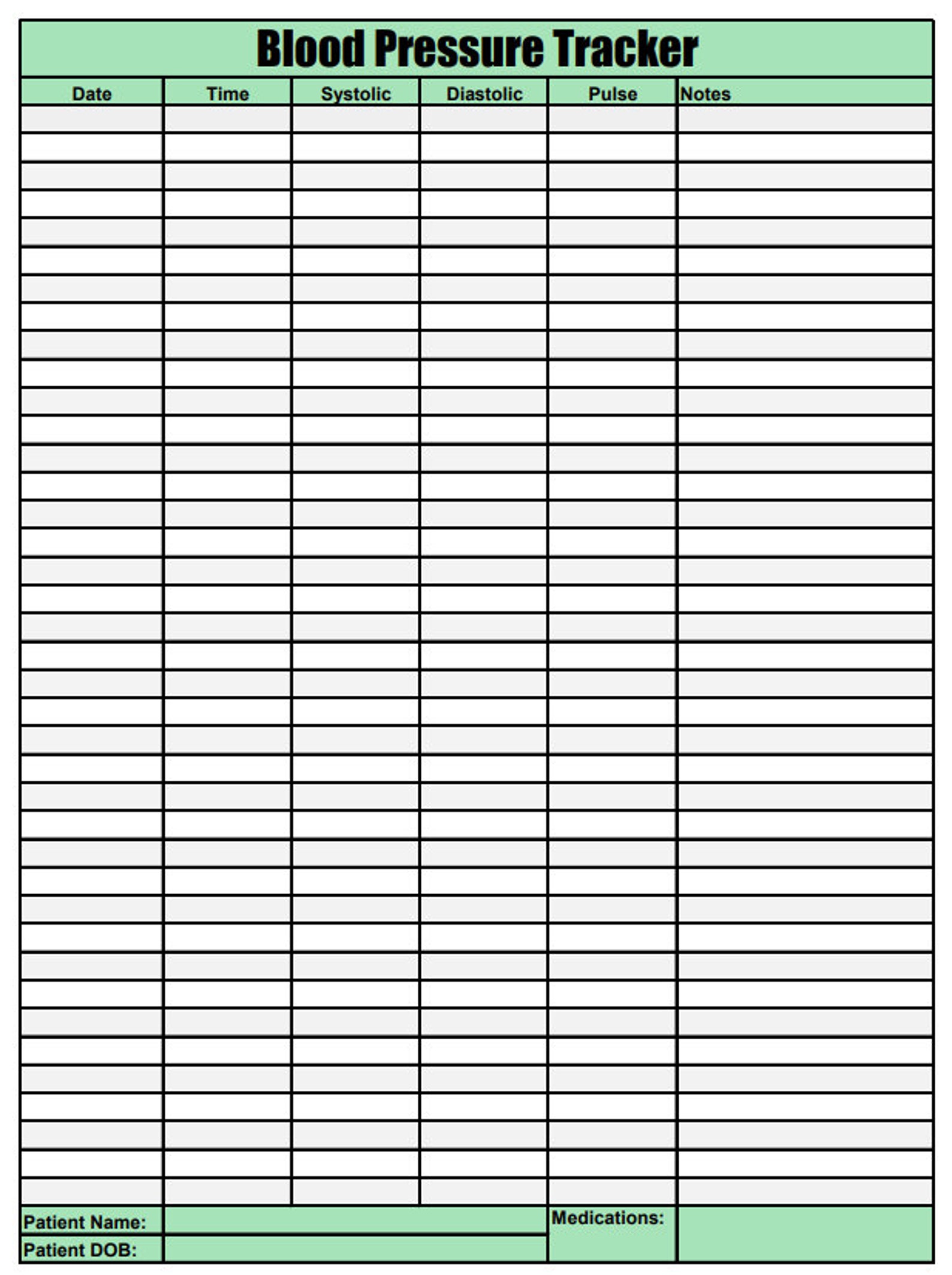 5 Pack Printable Blood Pressure Tracker and Heart Rate Log - Etsy