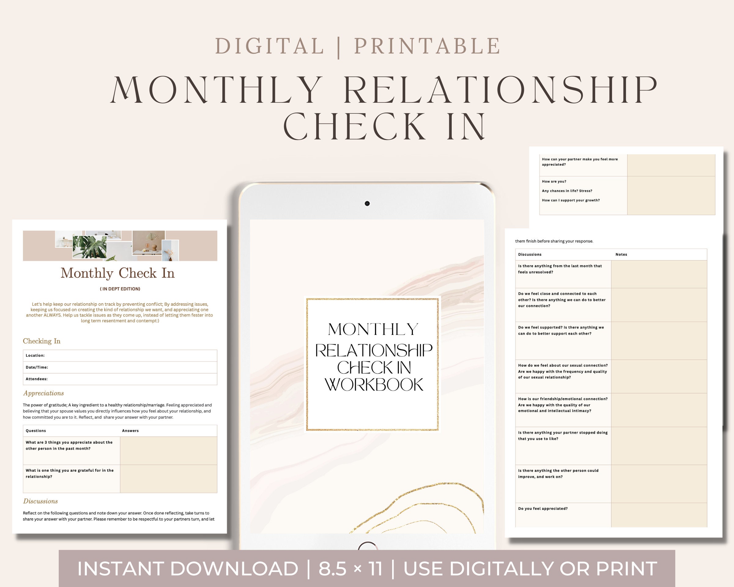 Relationship Bundle, Couple's Weekly/monthly Check-in Workbook for ...