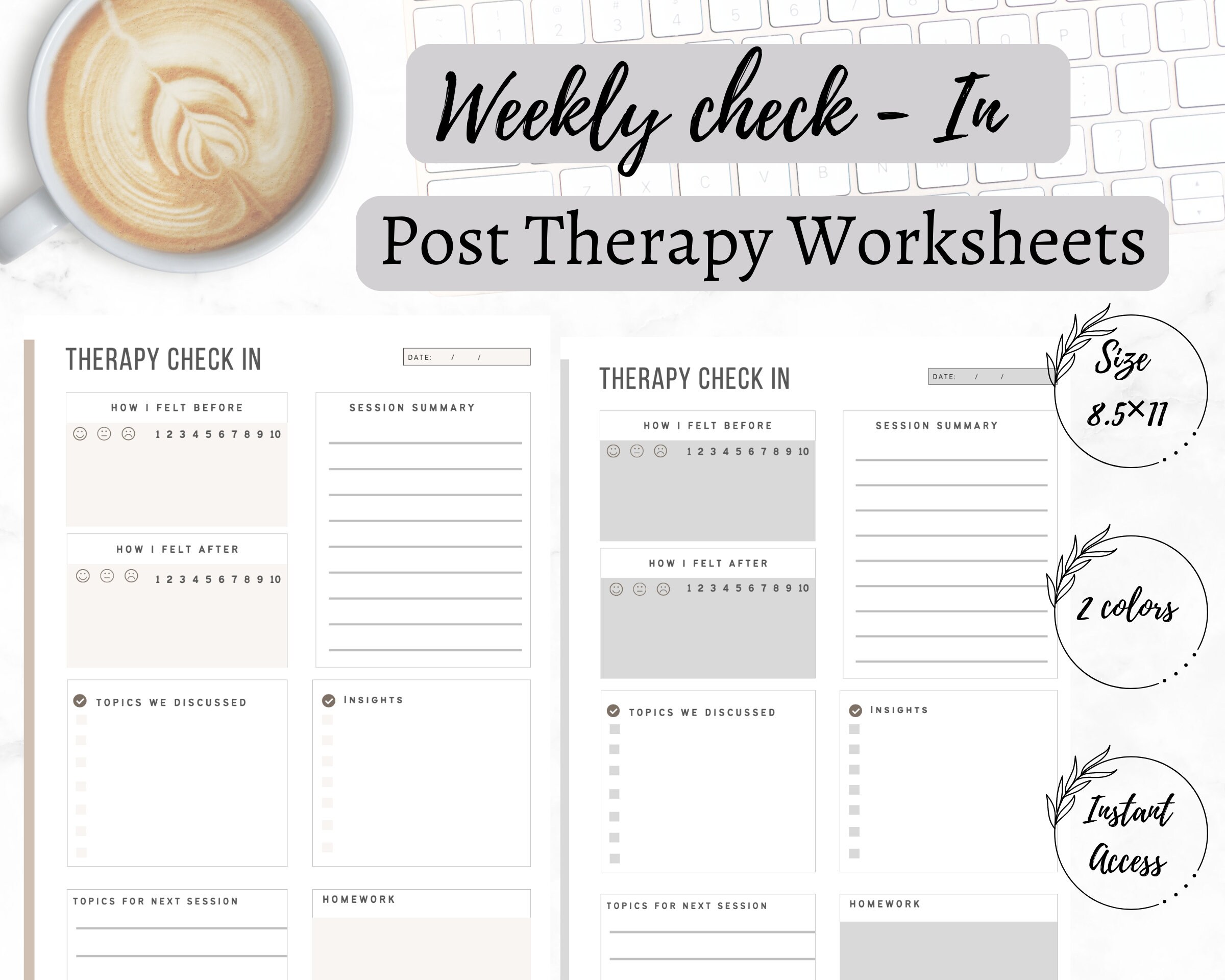 Post Therapy Check-in Worksheet therapy Goal Planner - Etsy Canada