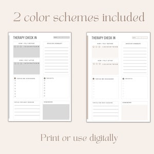 Post Therapy Check-in Worksheet, ,therapy Goal Planner, Therapy Tools ...