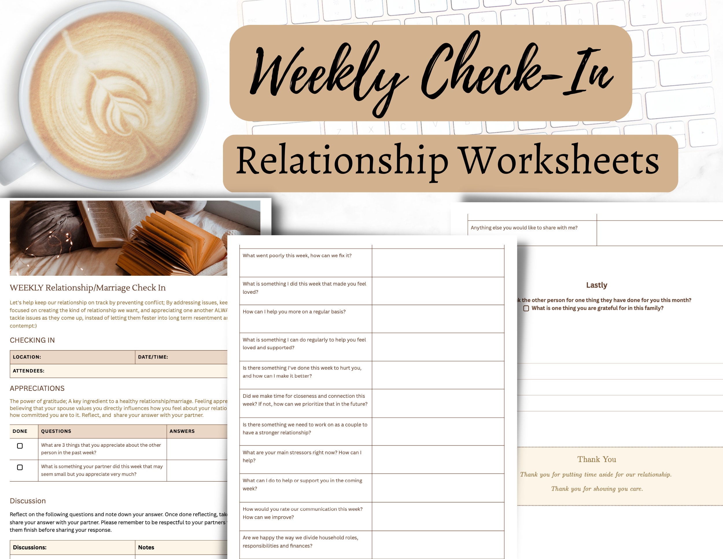 Couple's Weekly Check-in Workbook for Relationship and - Etsy