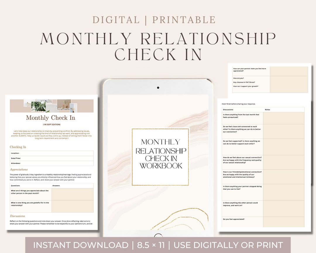 Couples Monthly Relationship Check-in Workbook (printable) - Etsy
