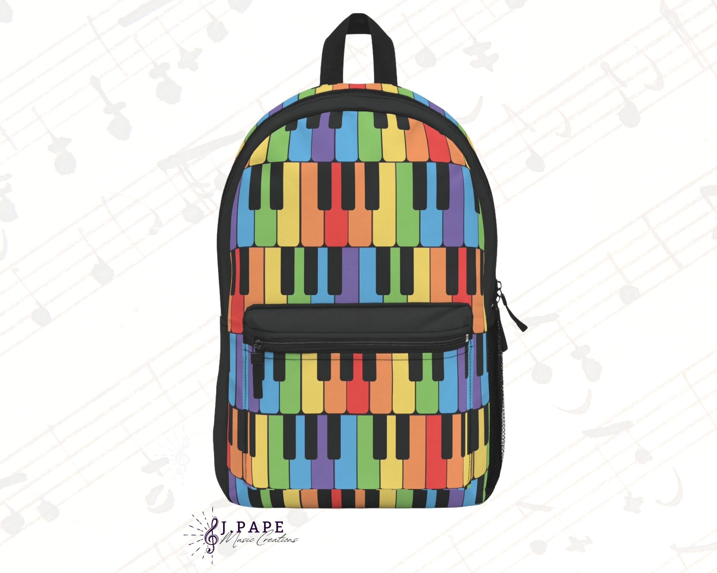 Rainbow Piano Laptop Backpack Book Bag for Kids, Piano Teacher, Pianist ...