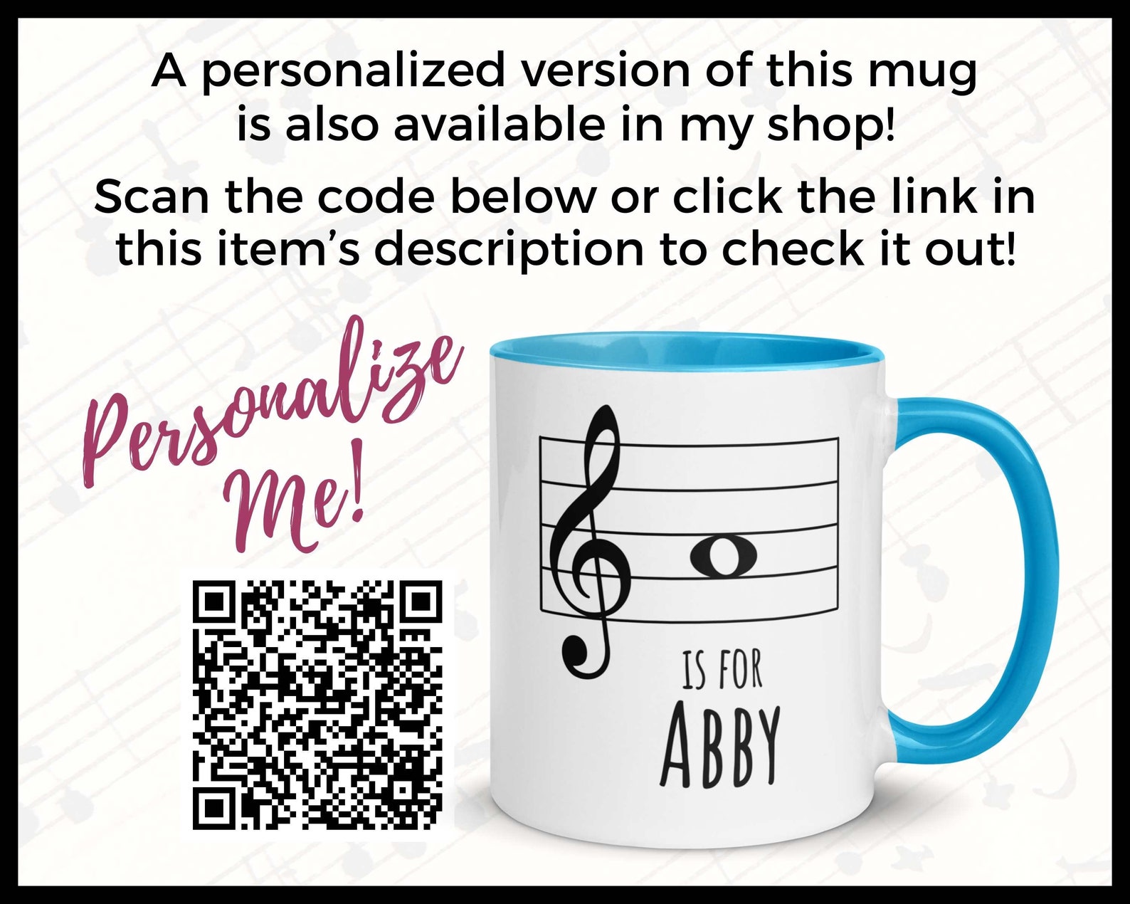 C is for Coffee Music Note Mug | Treble, Bass, or Alto Clef | Gift for ...