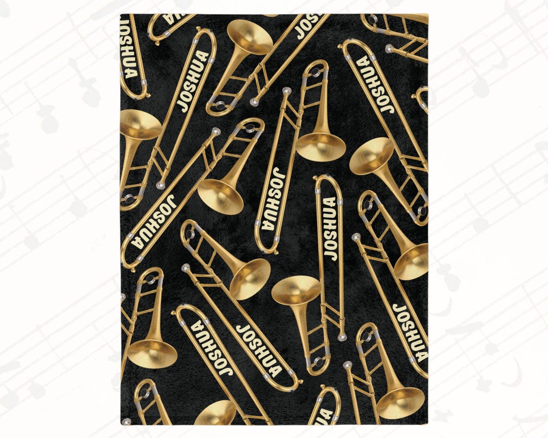 Trombone Blanket | Personalized Trombone Player Gift | Lightweight ...