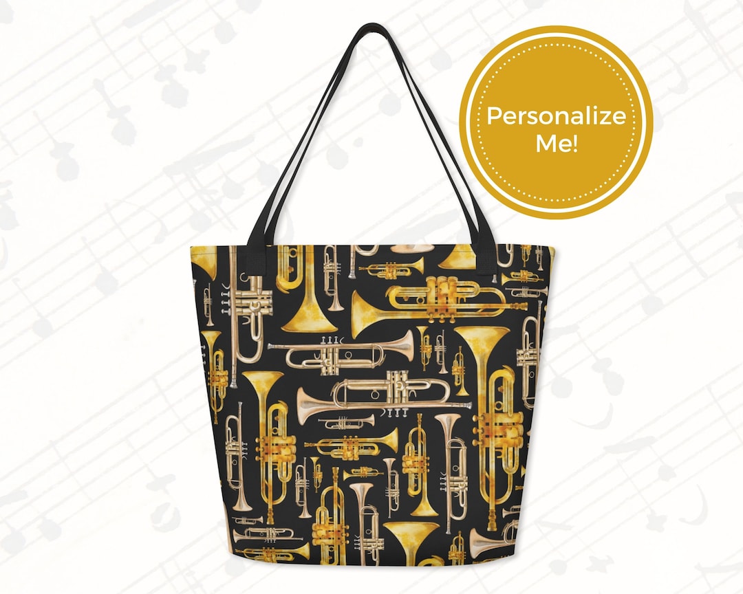 Trumpet Tote Bag | Music Bag | Personalized Gift for Trumpet Player or ...