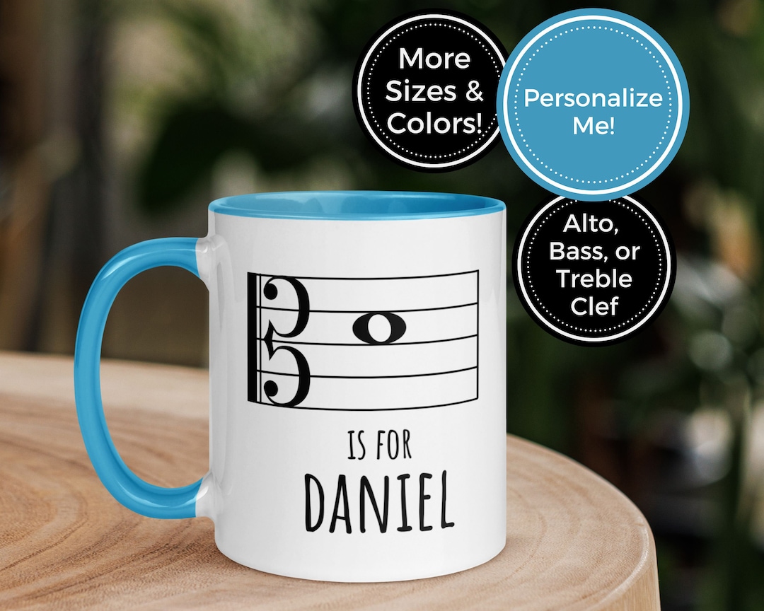 Music Note Coffee Mug | Treble, Bass, or Alto Clef | Custom Gift for ...
