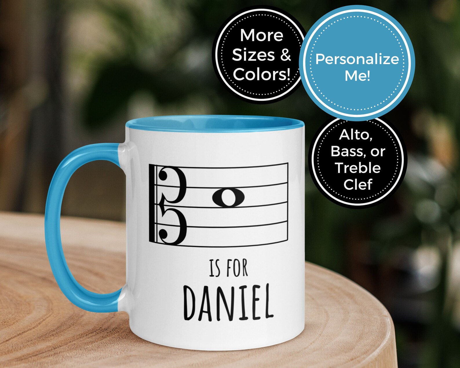 Music Note Coffee Mug | Treble, Bass, or Alto Clef | Custom Gift for ...
