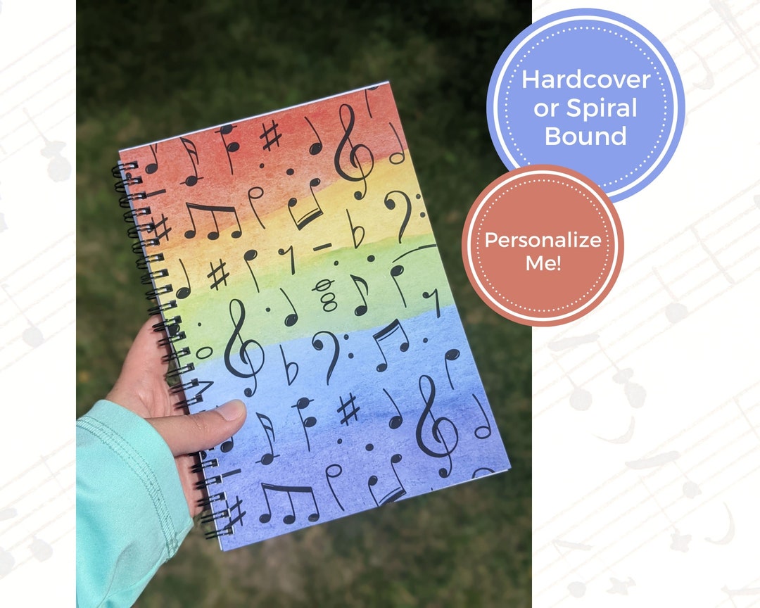 Songwriting Journal | Rainbow Music Note Diary | Soft Cover or ...