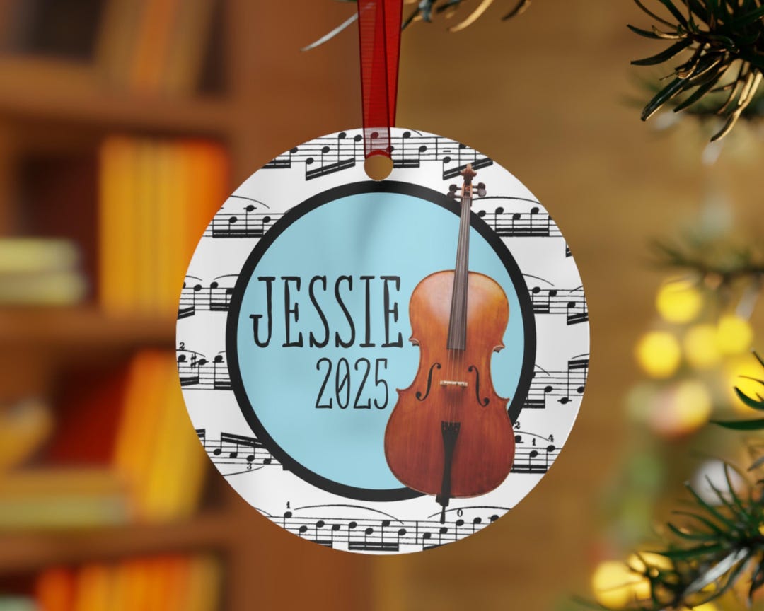 Cello Ornament | Sheet Music Christmas Ornament | Personalized Metal ...