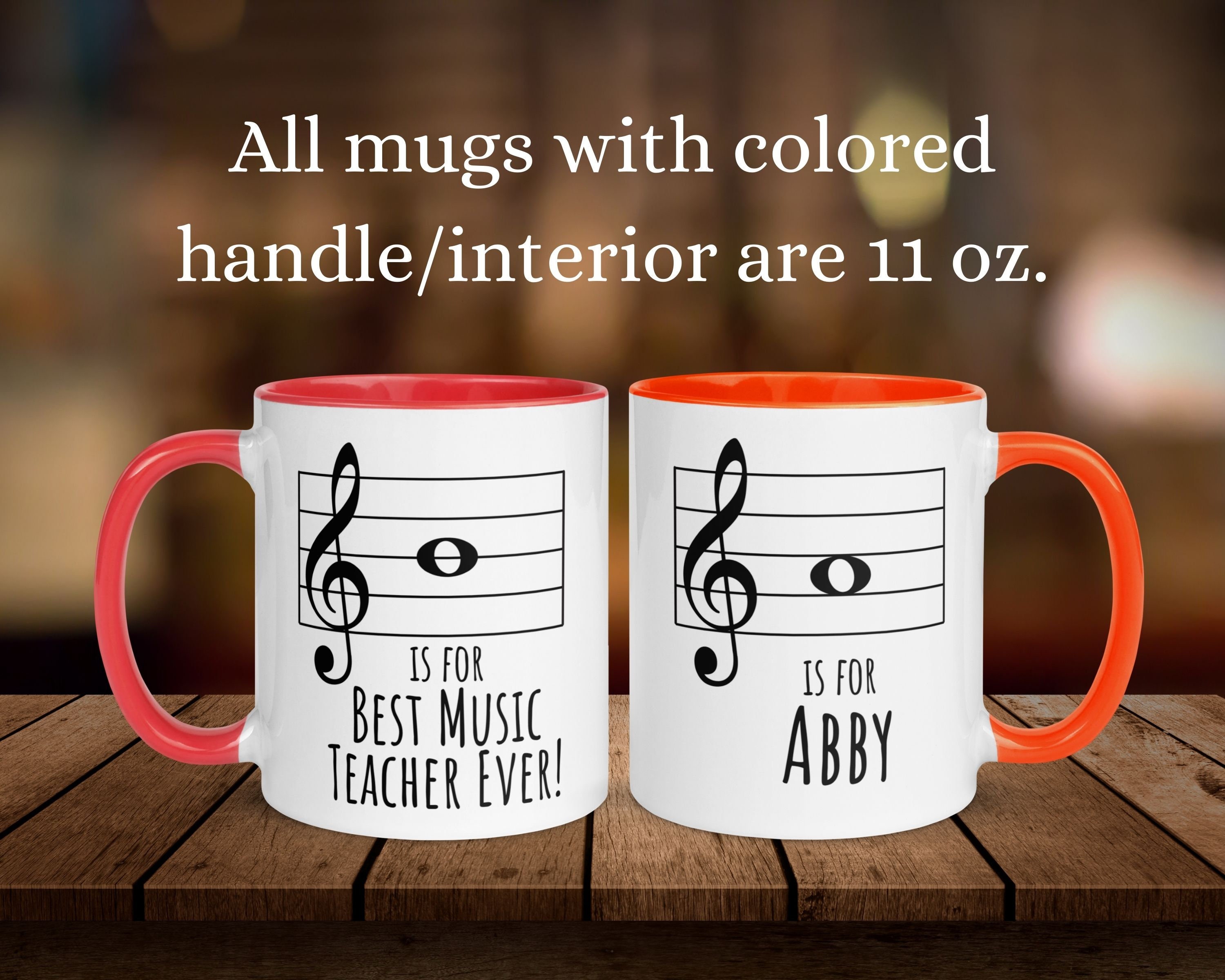 Music Note Coffee Mug Treble, Bass, or Alto Clef Custom Gift for Band ...