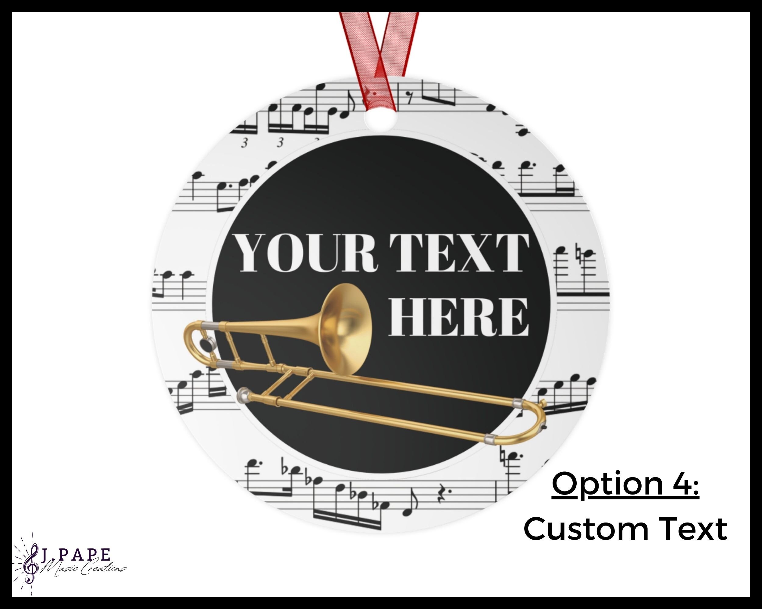 Trombone Ornament Sheet Music Christmas Ornament Personalized Metal ...