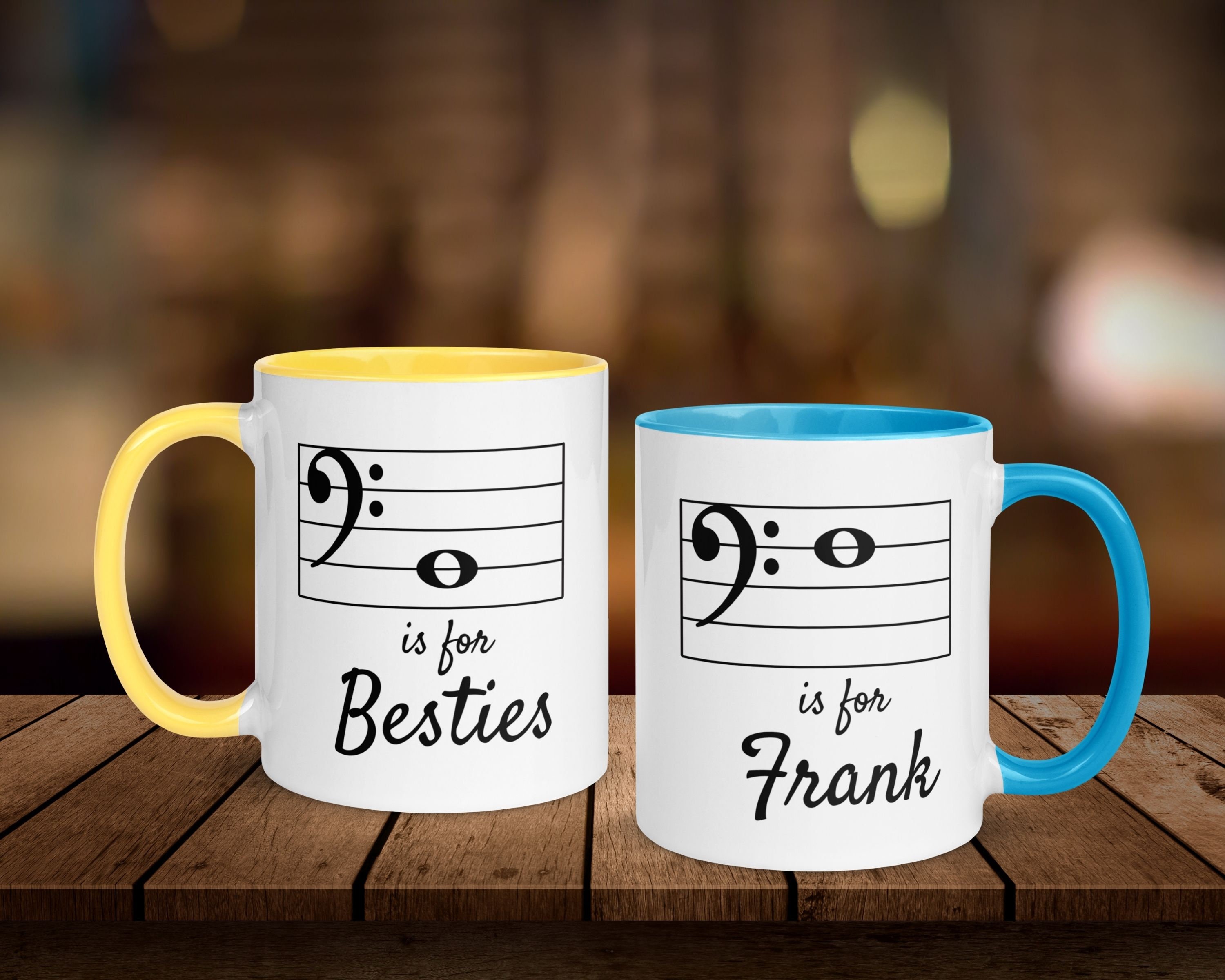 Music Note Coffee Mug Treble, Bass, or Alto Clef Custom Gift for Band ...
