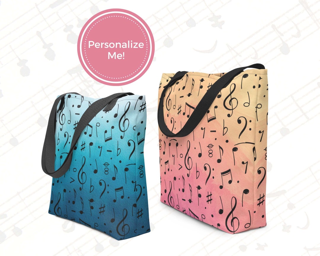 Music Tote Bag | Band, Choir, or Piano Lesson Bag | Personalized Music ...