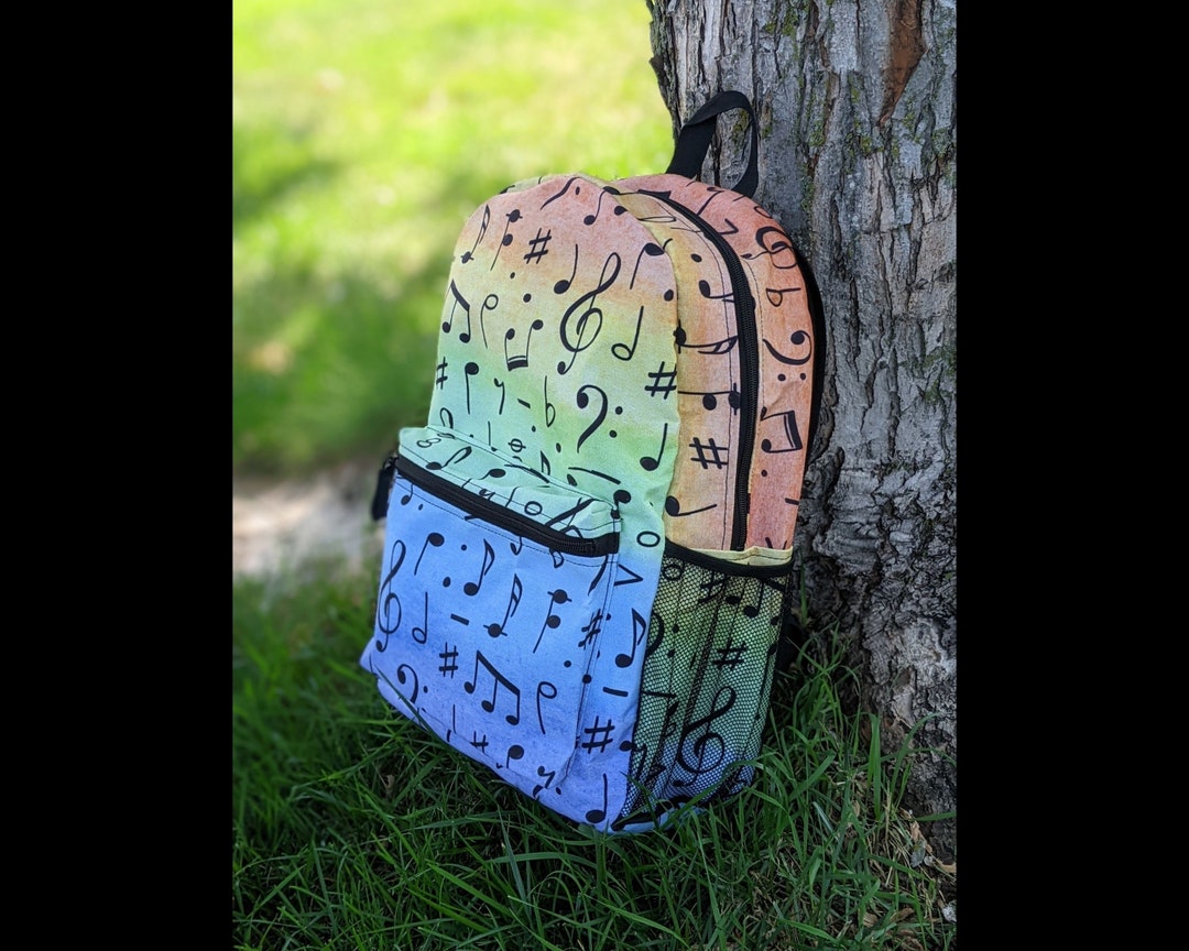 Rainbow Music Note Laptop Backpack | Back to School | Cute Book Bag for ...