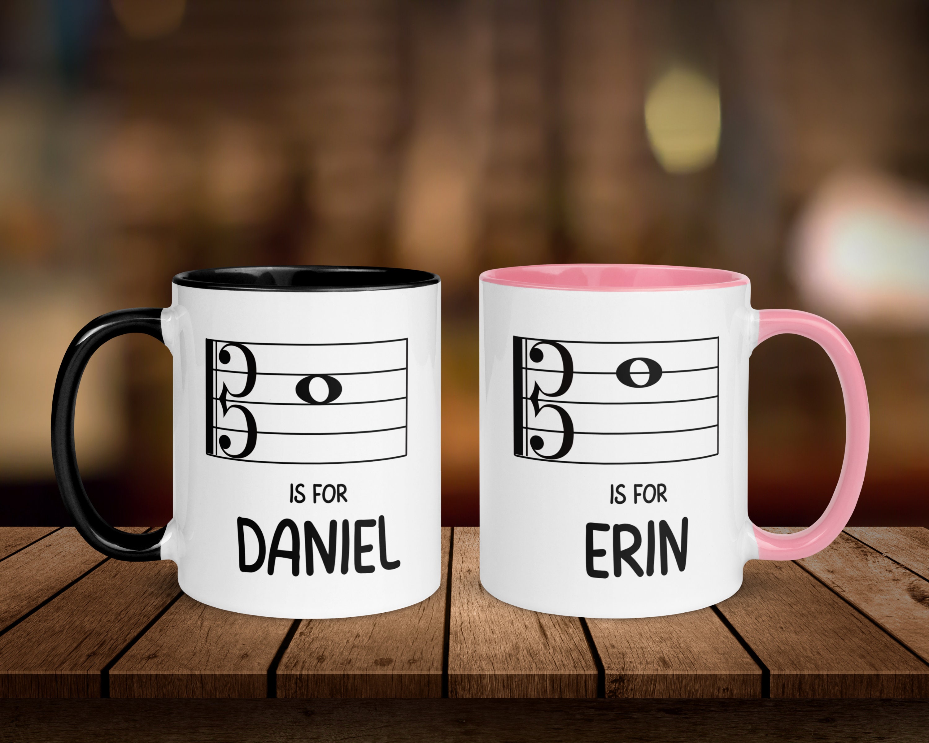 Music Note Coffee Mug Treble, Bass, or Alto Clef Custom Gift for Band ...