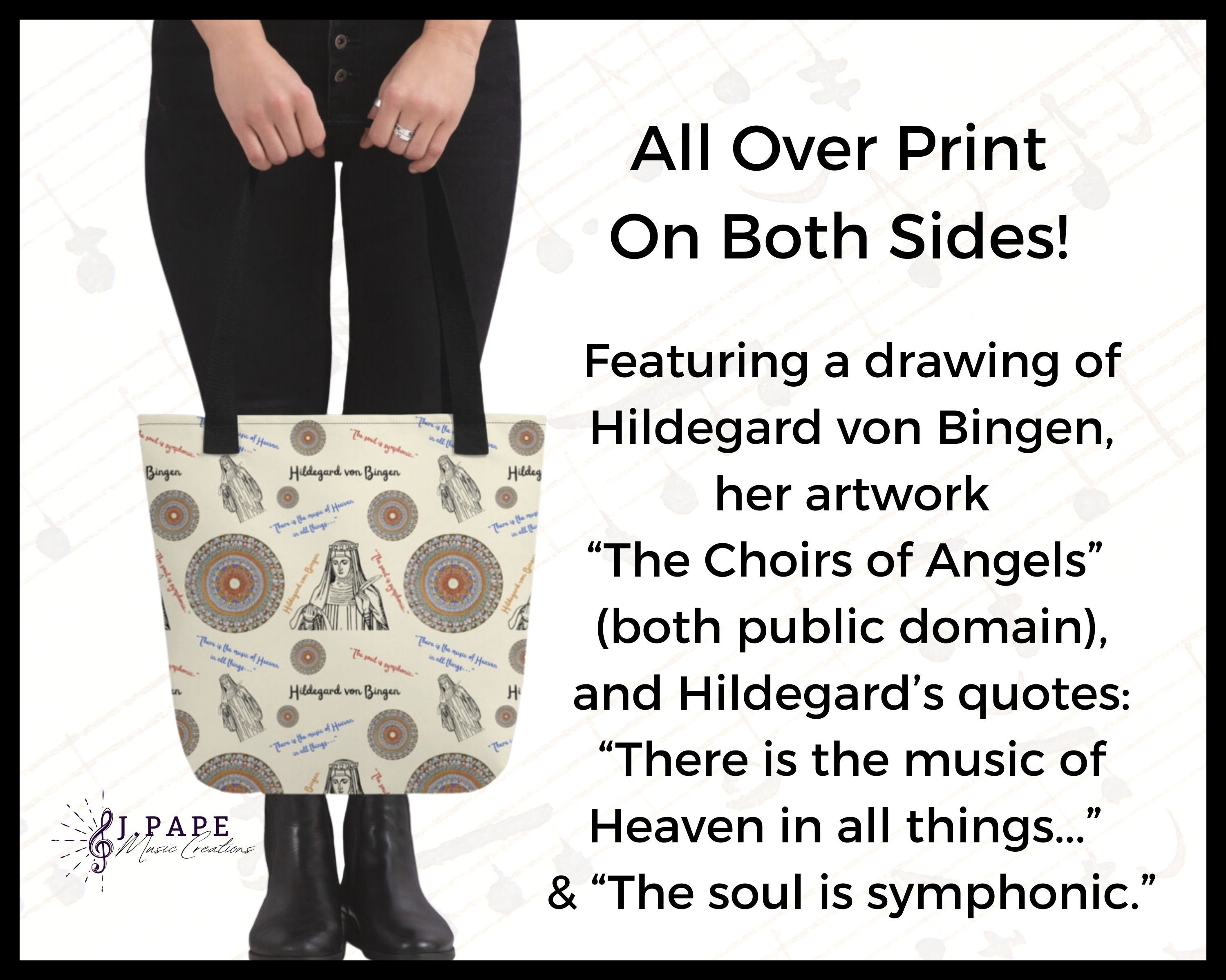 Hildegard Von Bingen Tote Bag Female Composer Quotes Catholic Saint ...