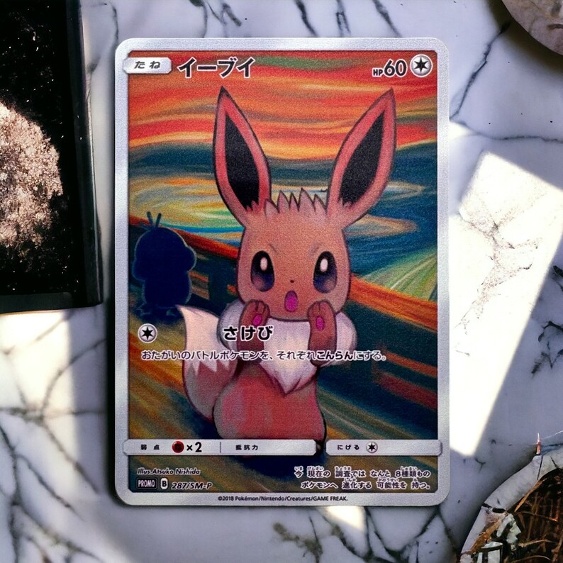 Pokemon MUNCH Scream Promos Gold Metal Collectible Cards, Pikachu ...