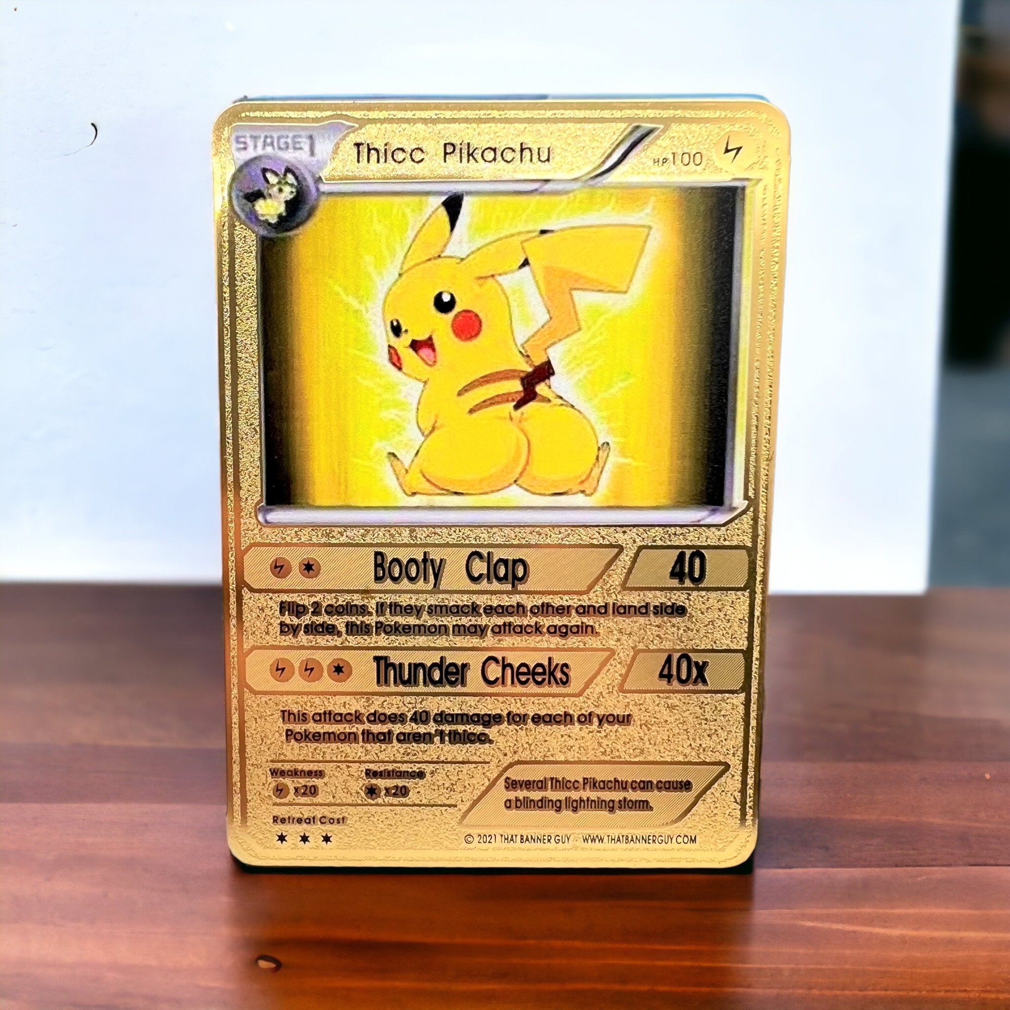 Funny Pokémon Charizard & Pikachu Card Collectible/gift/display Promos ...