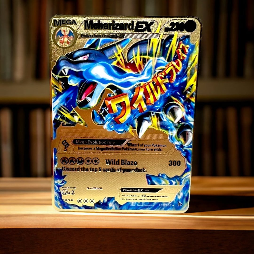 Mega Charizard EX Gold Metal Pokémon Card Collectible/gift/display - Etsy