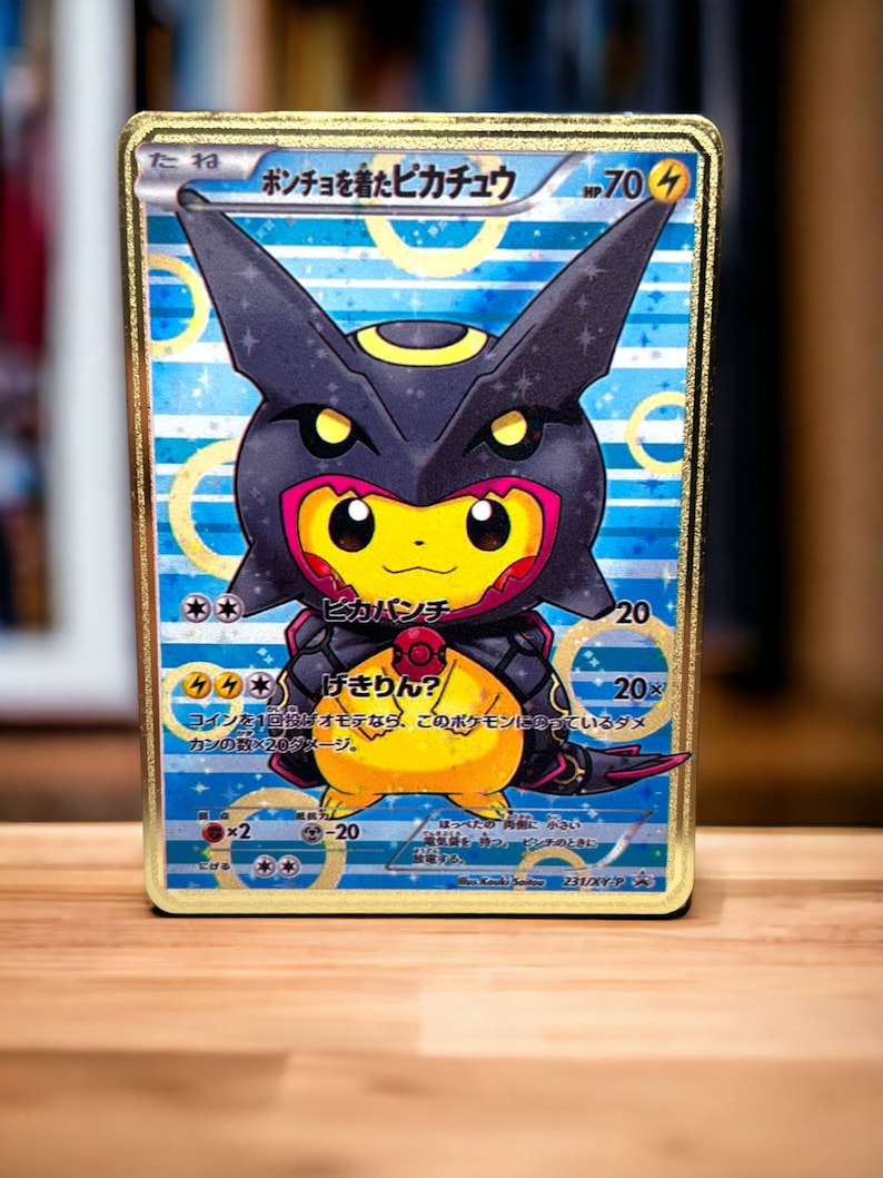 Poncho Pikachu X Rayquaza Cosplay Pokémon Card Collectible - Etsy