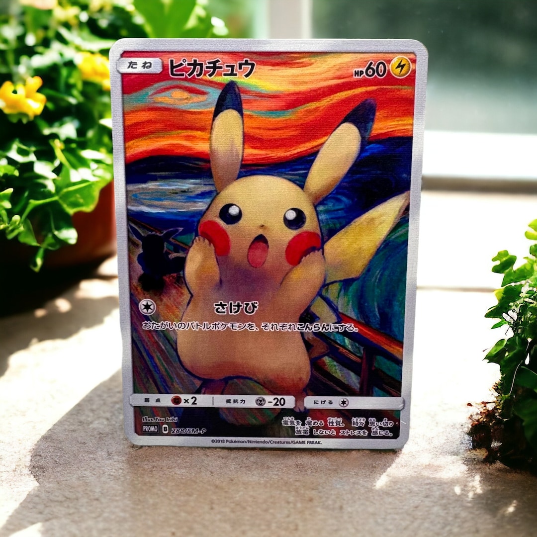 Pokemon MUNCH Scream Promos Gold Metal Collectible Cards, Pikachu ...