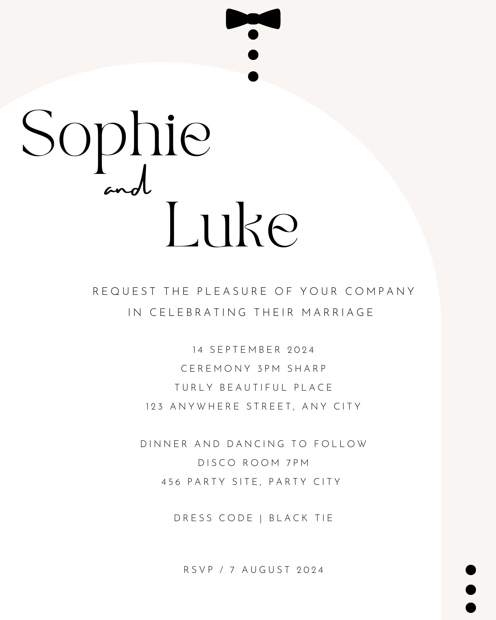 TUXEDO - Wedding Invitation Template Download, TUXEDO Wedding ...