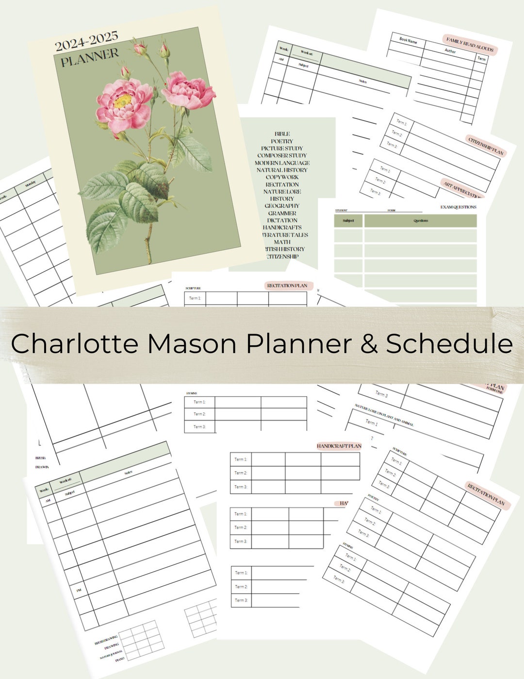 Charlotte Mason Editable Homeschool Planner- 2024-2025 - Etsy