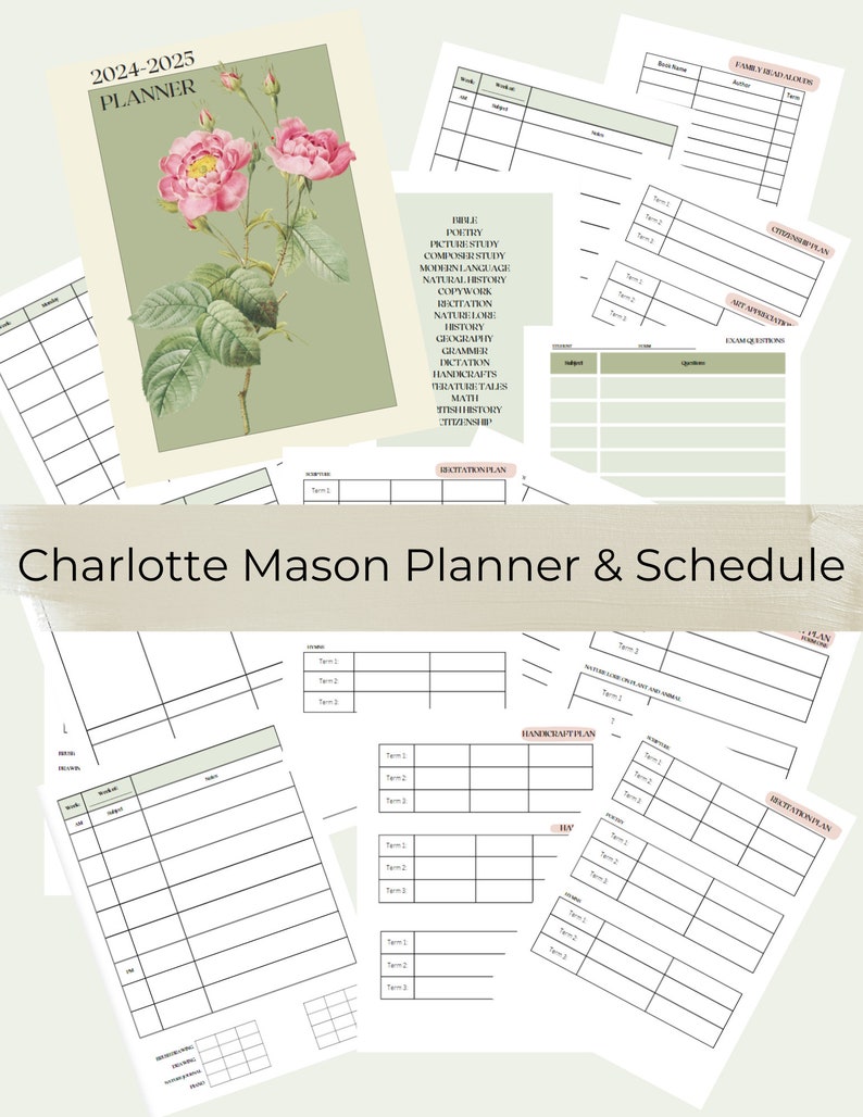 Charlotte Mason Editable Homeschool Planner- 2024-2025 - Etsy