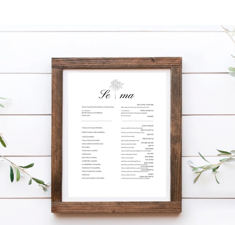 The Shema Prayer in English With Hebrew Transliteration, Printable ...