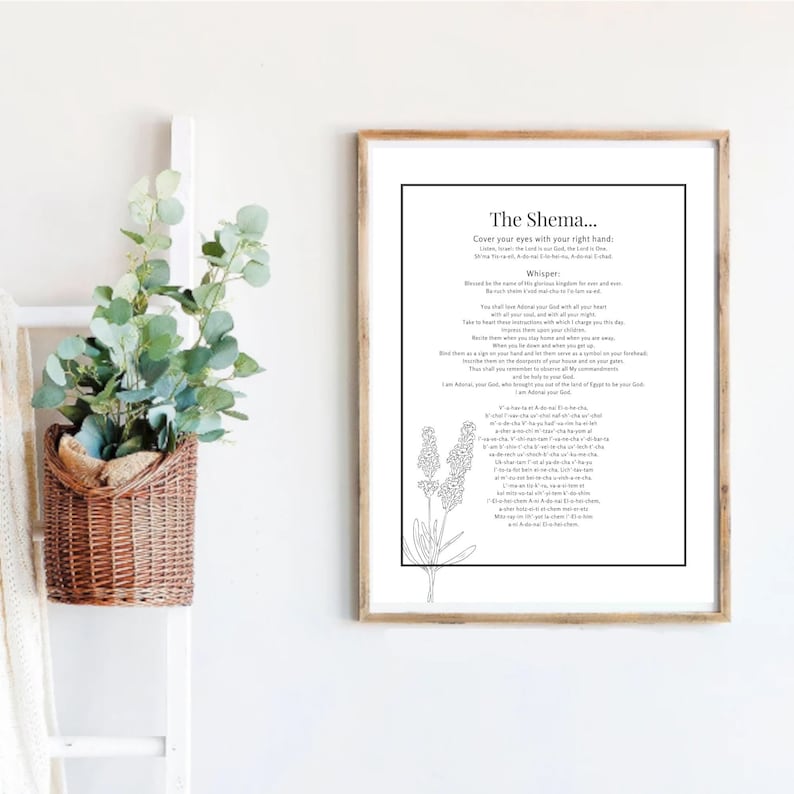 The Shema Prayer in English With Hebrew Transliteration, Printable ...