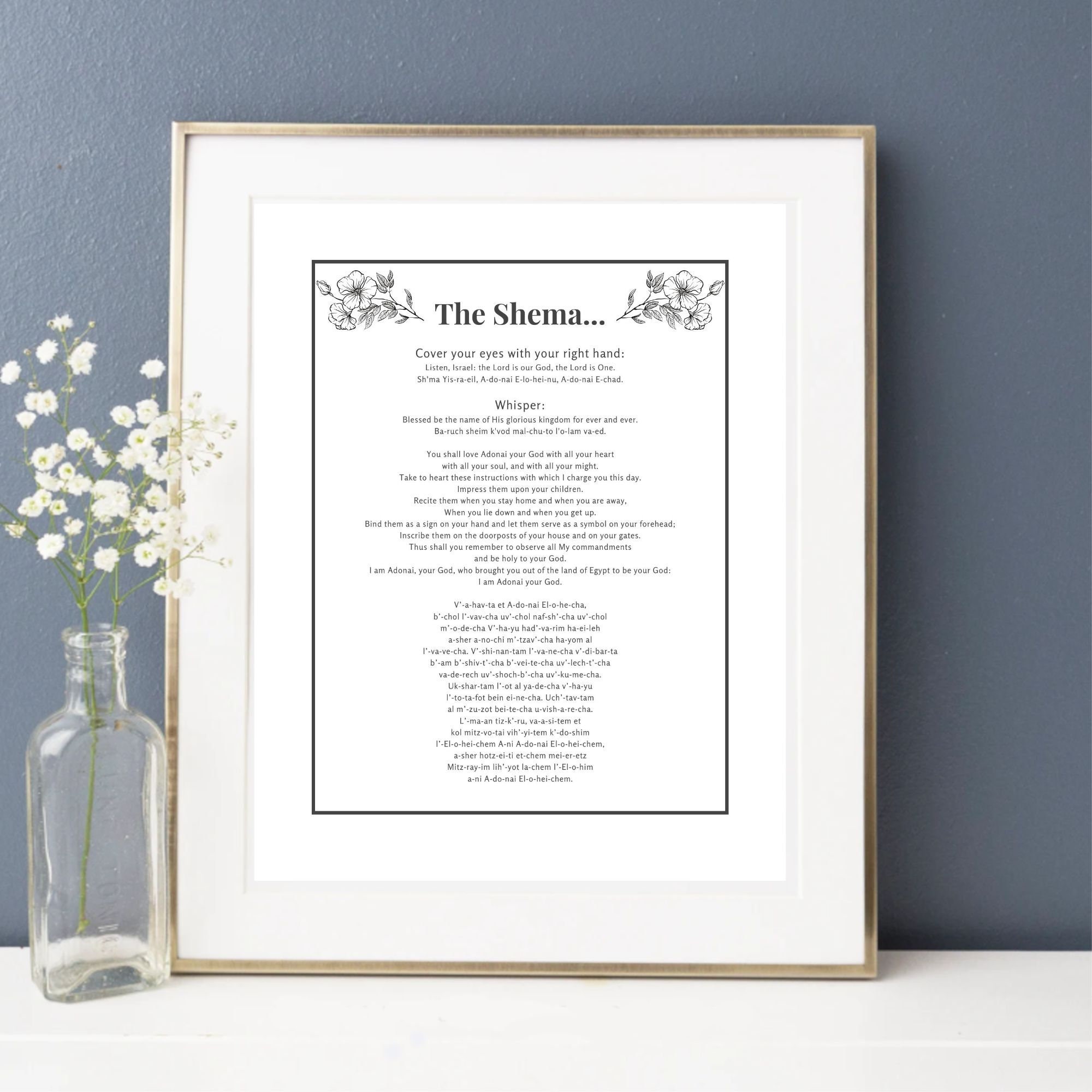 The Shema Prayer in English With Hebrew Transliteration, Printable ...