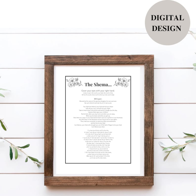 The Shema Prayer in English With Hebrew Transliteration, Printable ...