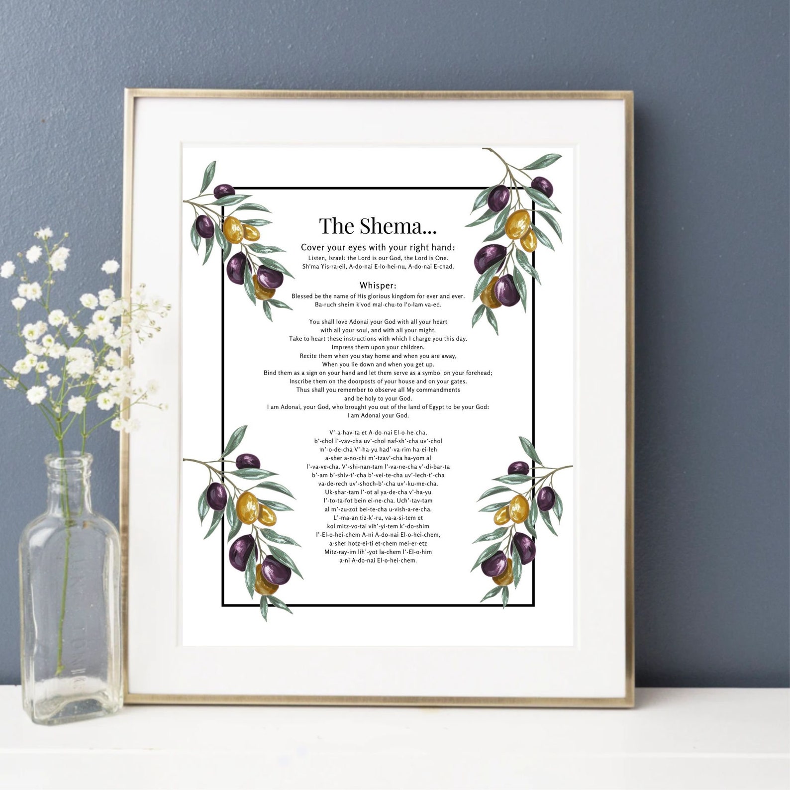 The Shema Prayer in English With Hebrew Transliteration, Printable ...