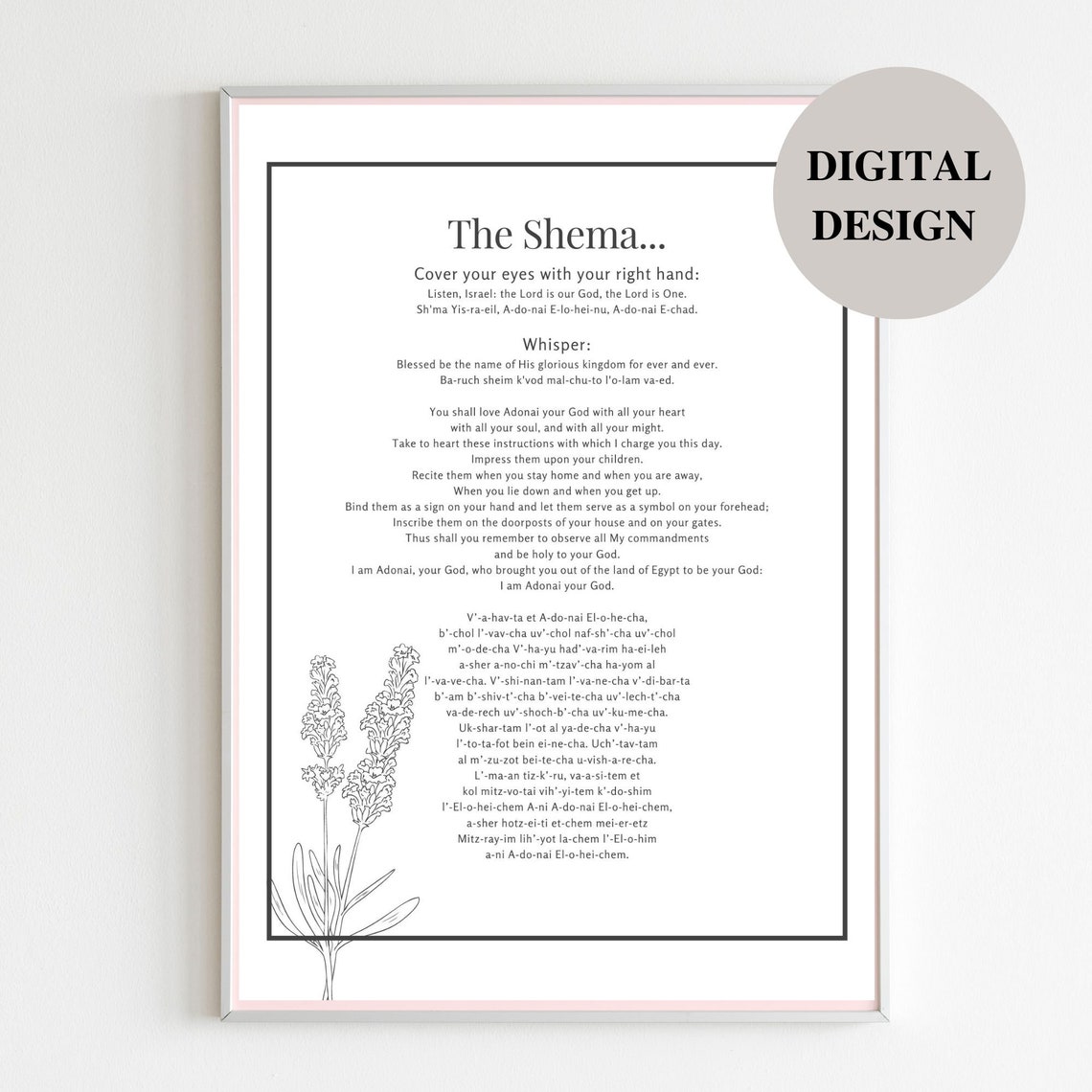 The Shema Prayer in English With Hebrew Transliteration, Printable ...