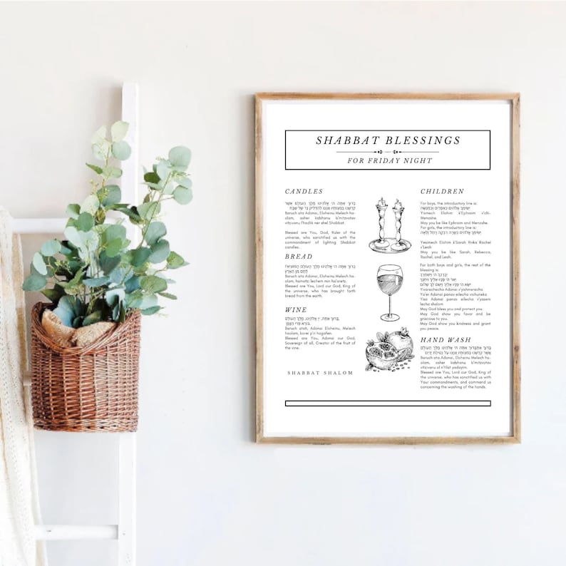 The Shabbat Blessings Prayers, for Friday Night, English Hebrew ...