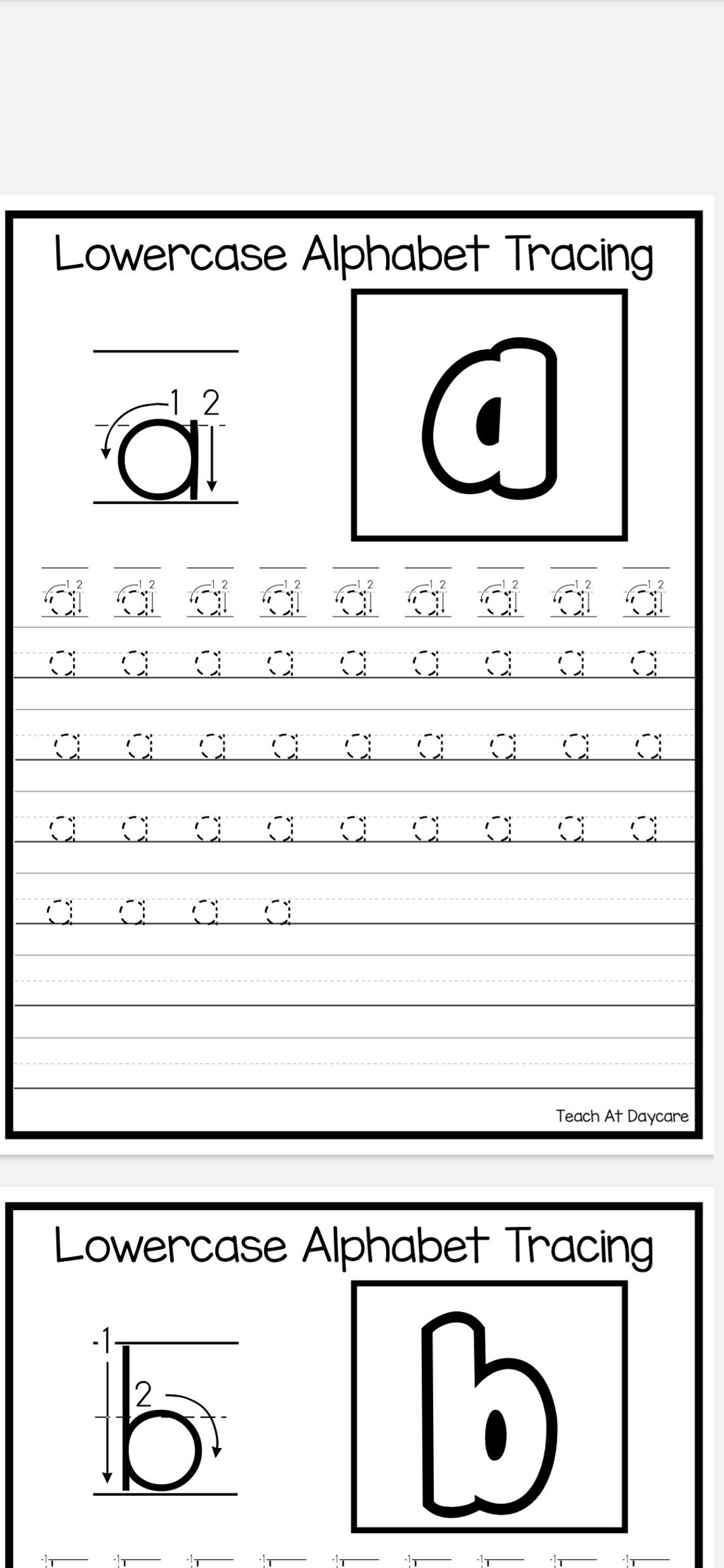 26 Printable Lowercase Alphabet Tracing Worksheets. - Etsy