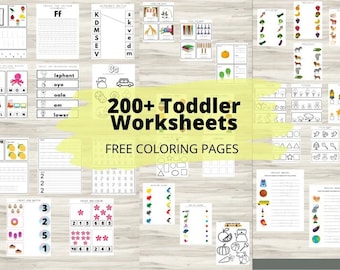 Printable Toddler Worksheets or Toddler Workbook Instant Download ...