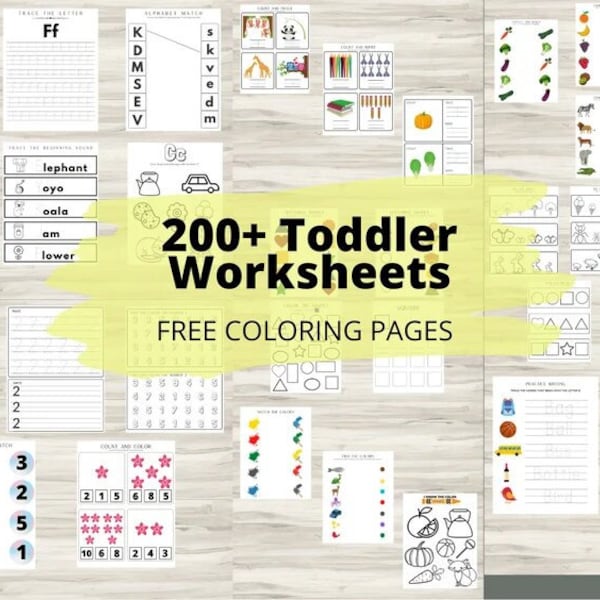 Toddler Worksheets - Etsy